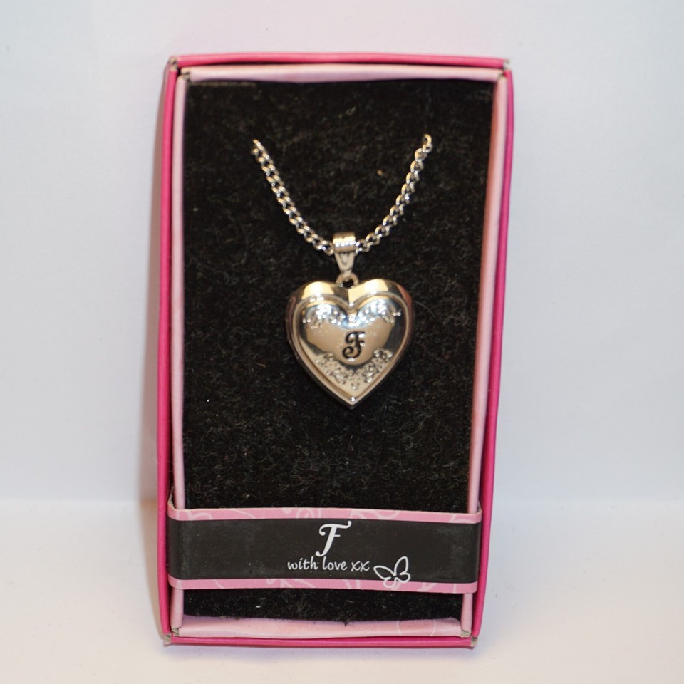 Love Locket Necklace Heart Silver Personalized Pick Name Mulberry ...