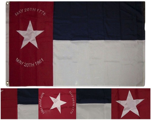 3x5 Embroidered Sewn North Carolina Republic Synthetic Cotton Flag 3'x5 ...