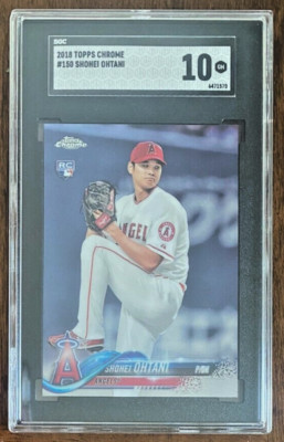 SGC 10 - SHOHEI OHTANI 2018 Topps Chrome #150 Angels RC Rookie Pitching ...