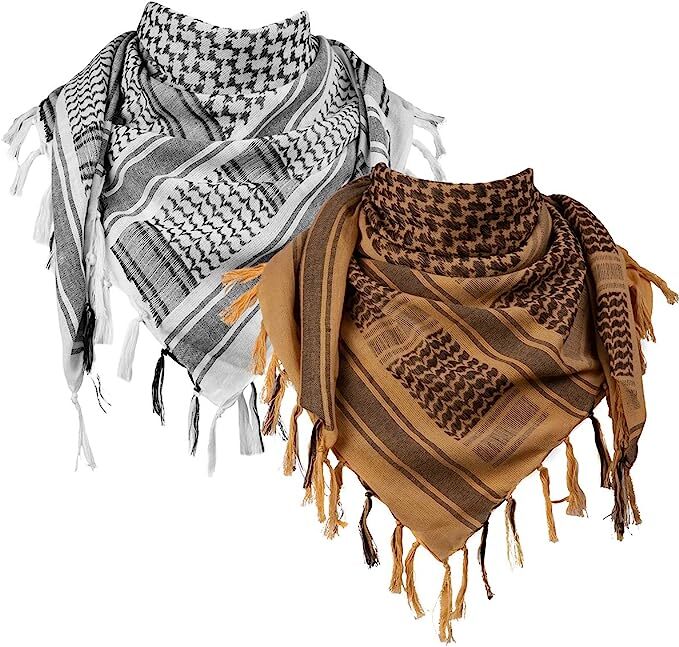 Multifunctional Shemagh Head Scarf - 100% Cotton Keffiyeh Arab Desert ...