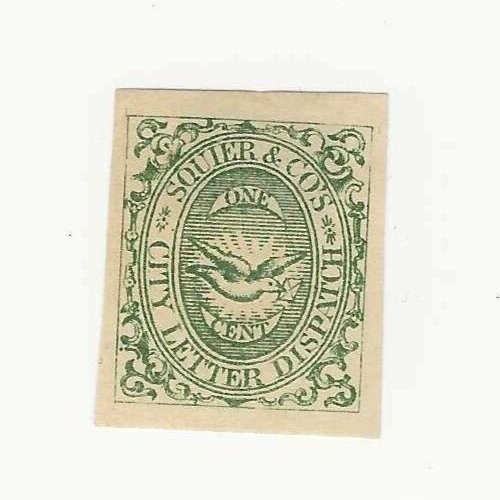 1859 US Local City Letter Dispatch MH stamp #132L1 Squier & Co; CV $150 ...