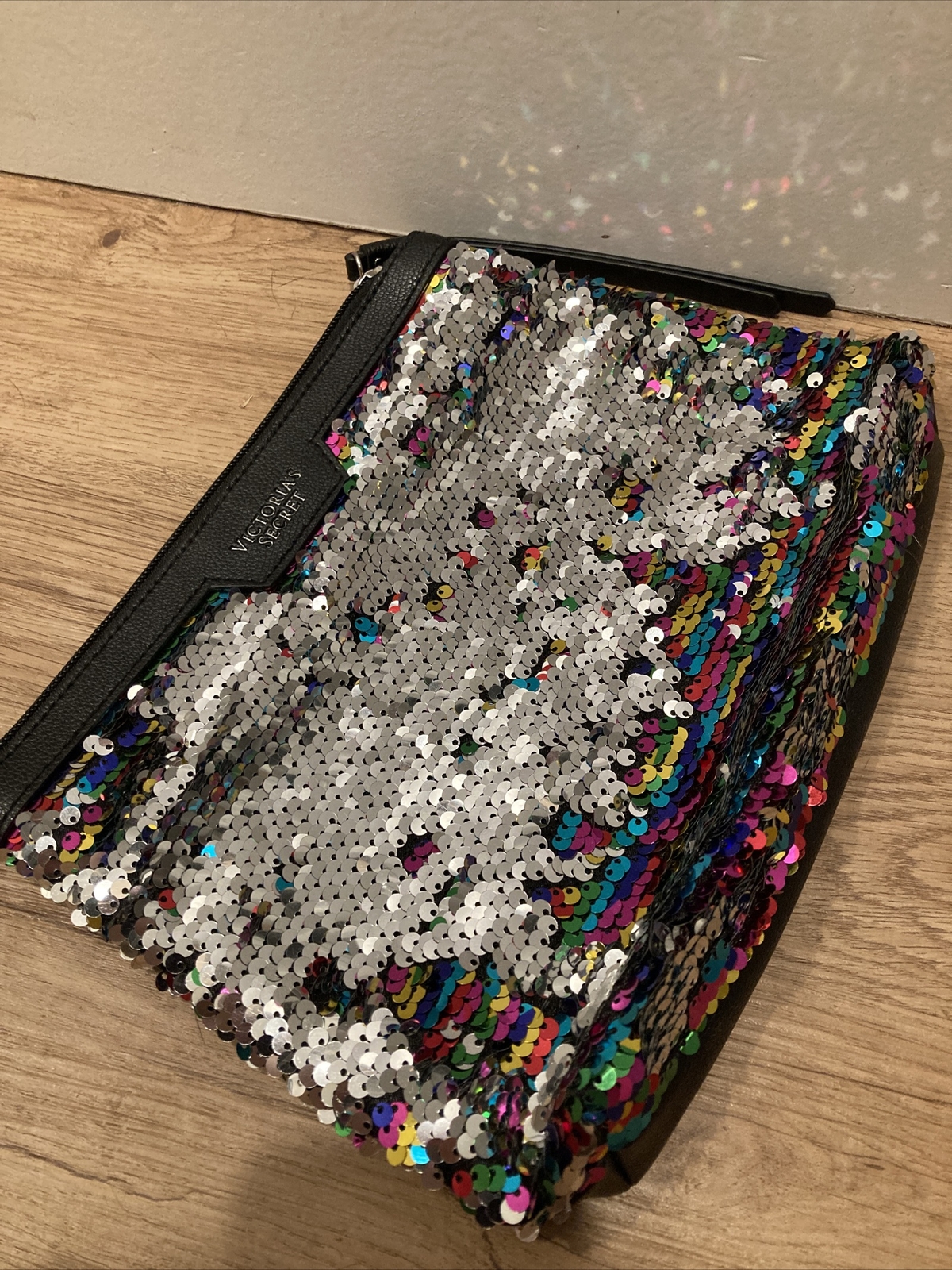 Victorias Secret Rainbow Silver Sparkle Handbag Makeu… - Gem
