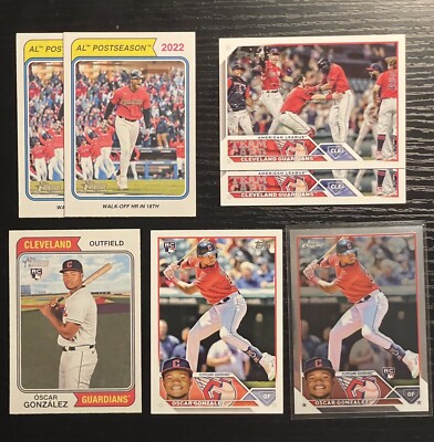 Oscar Gonzalez (7) Rookie Card lot Topps Chrome, Heritage Cleveland ...