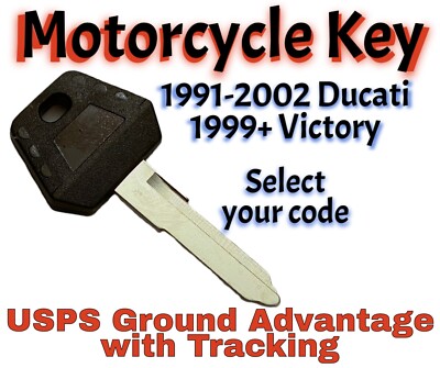 Ducati Victory Motorcycle Keys Replacement Key Cut to Code B111111 ...