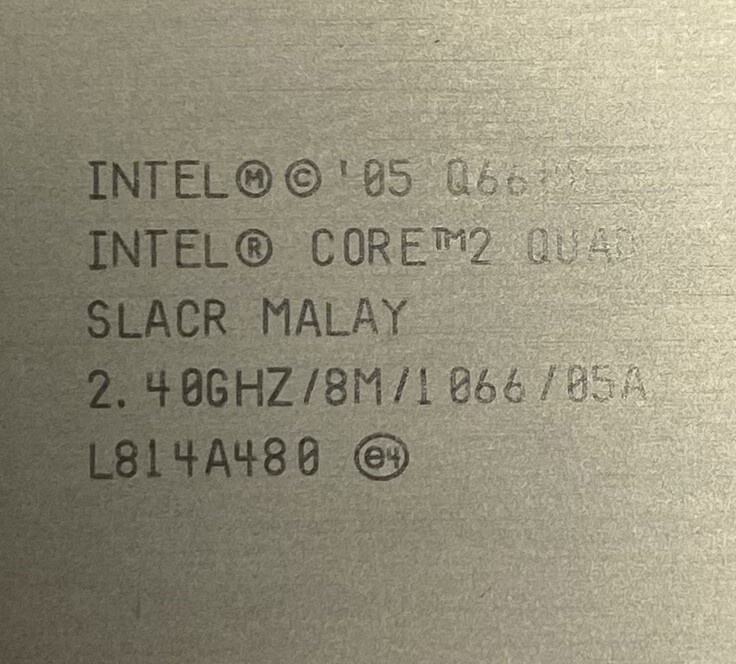 Intel Core 2 Quad SLACR Q6600 2.40GHz 8M 1066MHz Socket 775 Quad Core ...