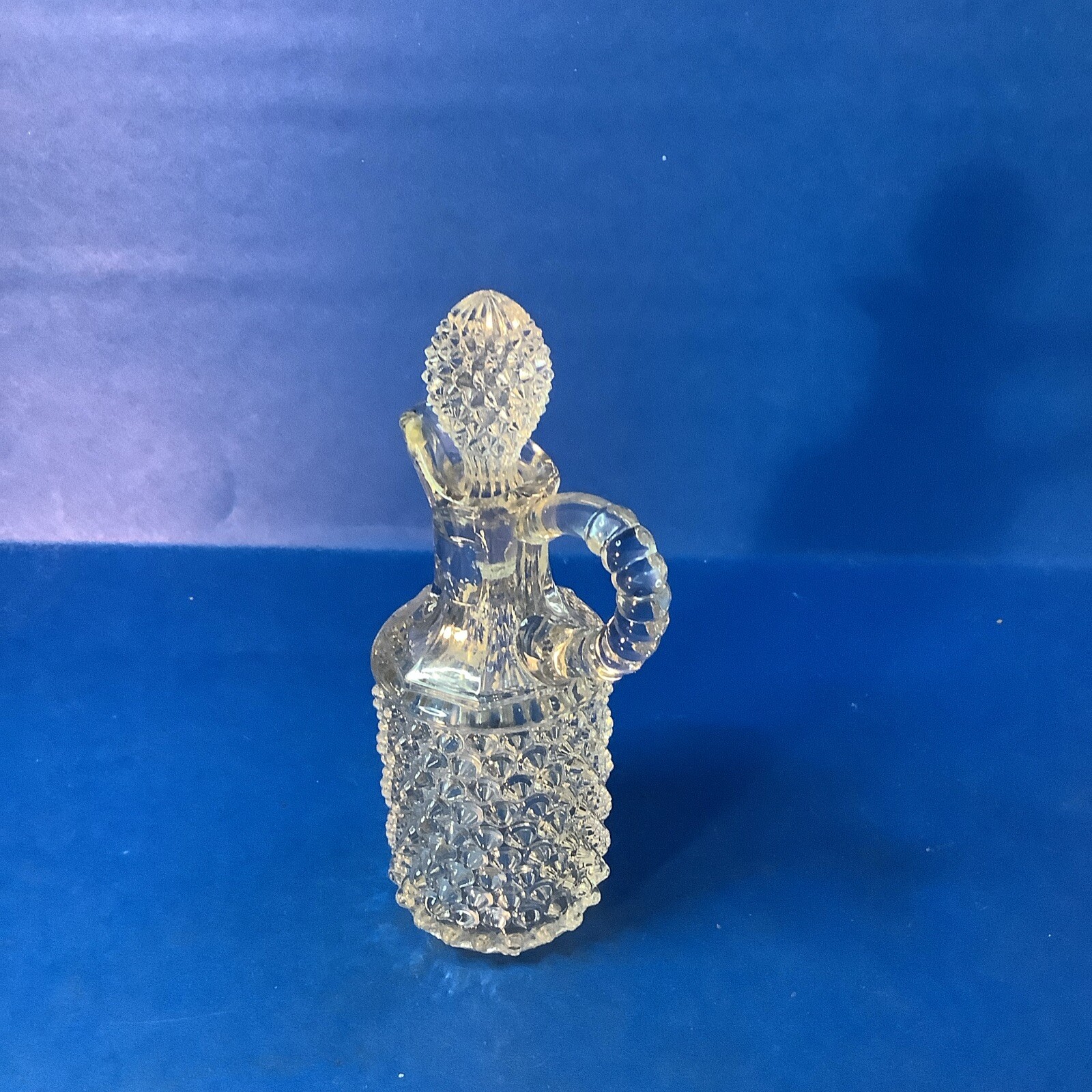 Pointed Hobnail Clear Purple Antique Cruet Bottle with Matching Stopper ...