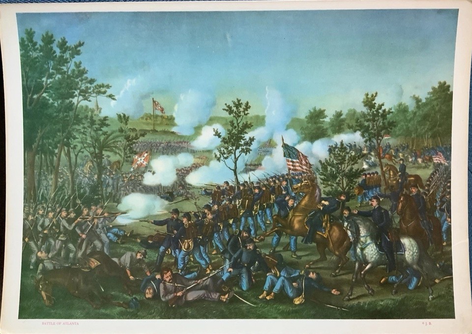 Civil War Battles The Famous Kurtz & Allison Colored Lithographs | eBay