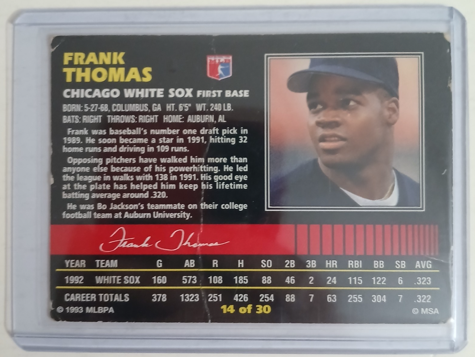 1993 Post Cereal Frank Thomas Collector Series Chicago White Sox | eBay