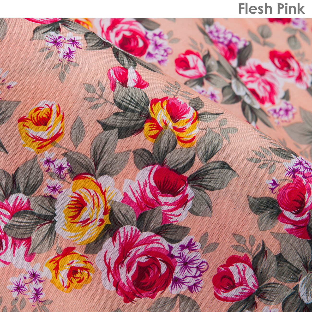 Floral Fabric Rose Vintage Print Pattern Craft Material By The Yard or ...