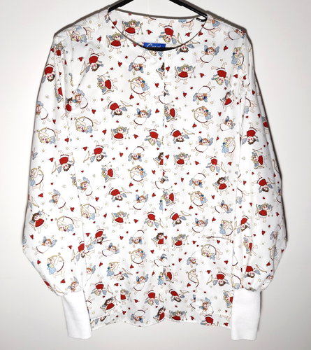 Cupid Valentines Scrub Top Lab Coat | Hearts & Love Cherubs | Womens ...