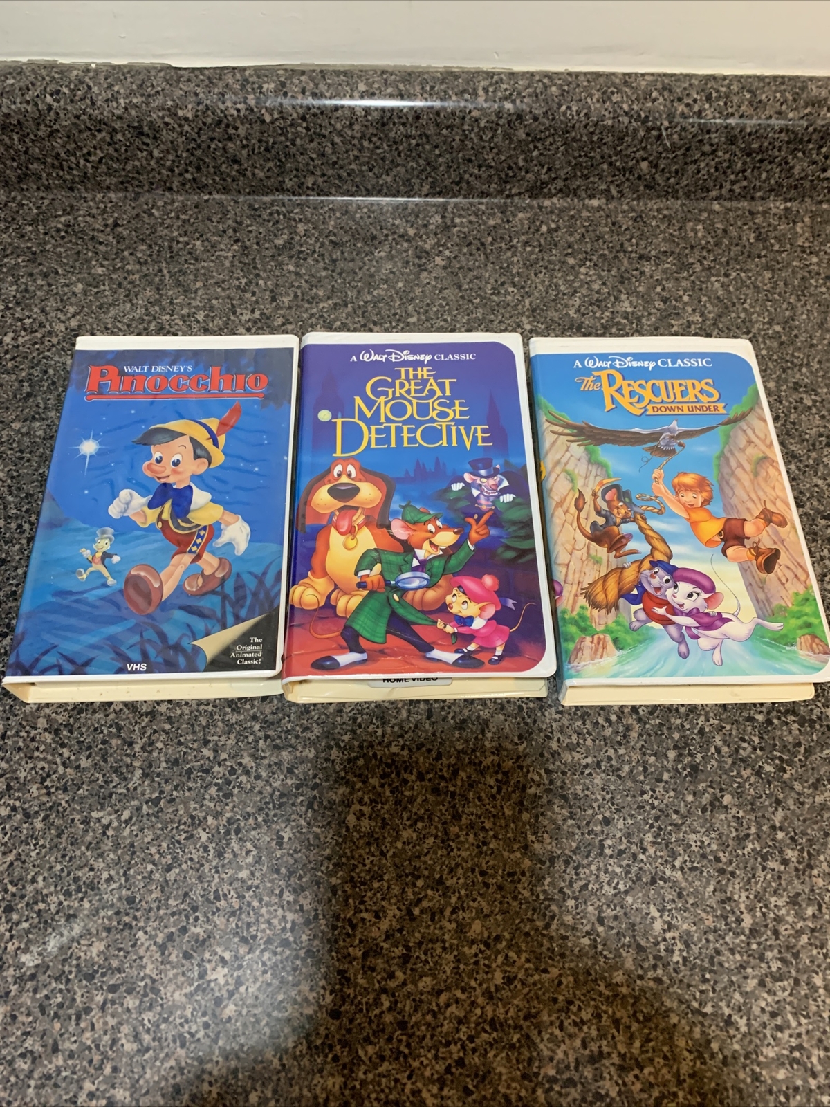 Pinocchio-Black Diamond Issue Mouse Detective & Rescuers Down Under Lot ...