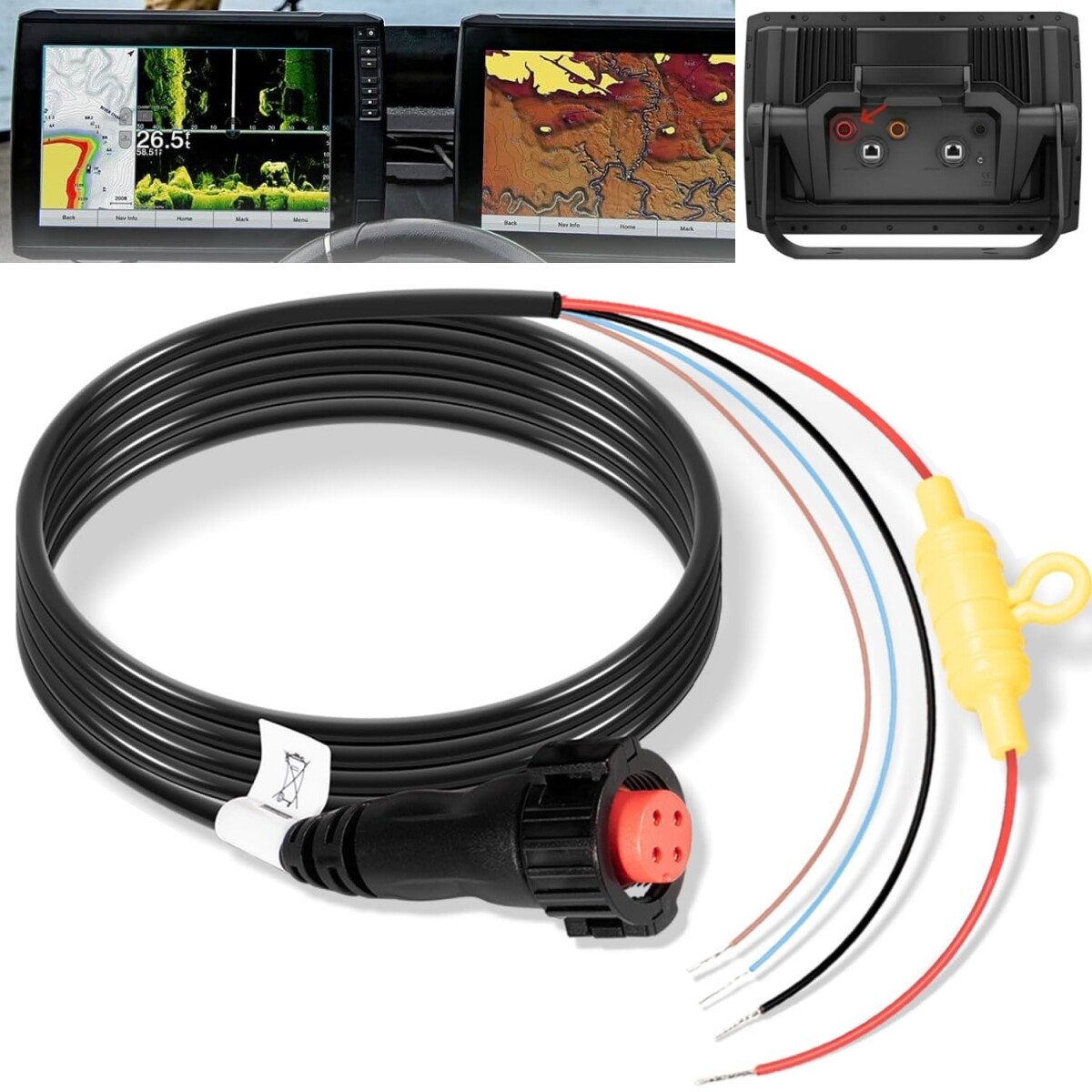 For Garmin EchoMAP Ultra 102sv 106sv 122sv 126sv Power/Data Cable 010 ...