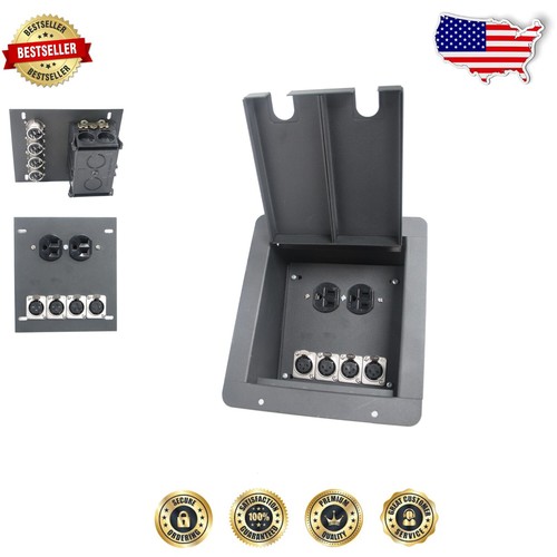 Heavy-Duty Recessed Floor Box with 4 XLR & 1 Duplex AC - Perfect for AV ...
