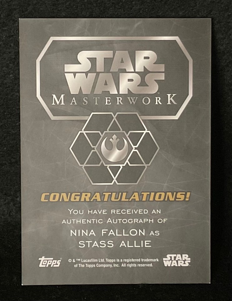 2016 Star Wars Masterwork autograph Nina Fallon as Stass Allie | eBay