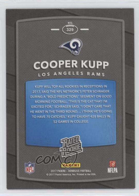 2017 Panini Donruss - Rated Rookie Press Proof Blue #329 Cooper Kupp ...