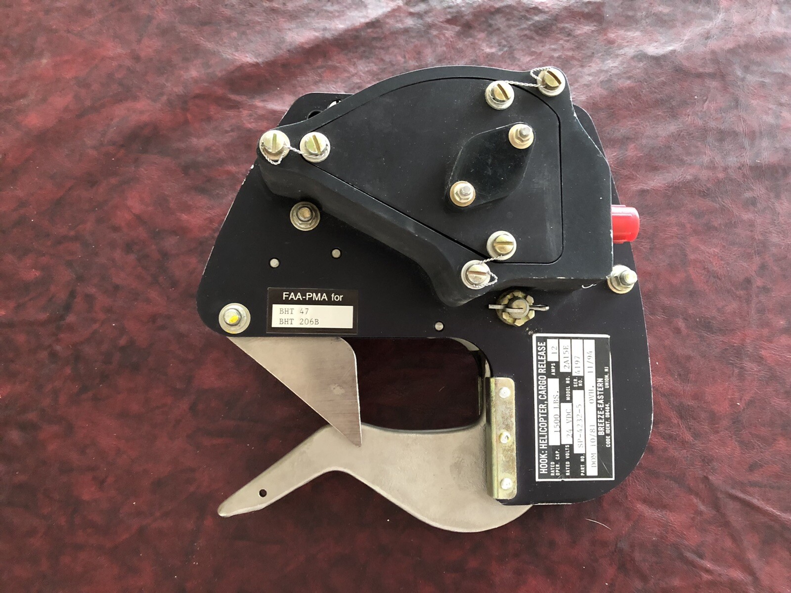 Bell 206B Jet Ranger helicopter Eastern Rotorcraft cargo hook SP4232-5 ...