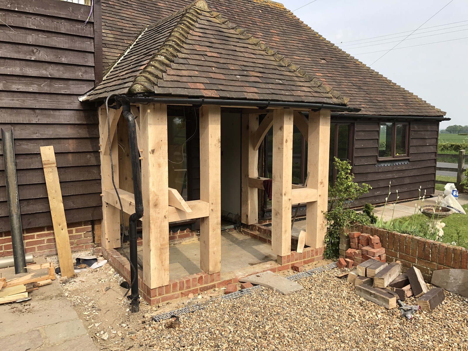 Bespoke Green Oak Frame Porch, Canopy | eBay UK