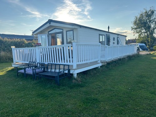 White Plastic Decking wrap around Static Caravan used | eBay UK
