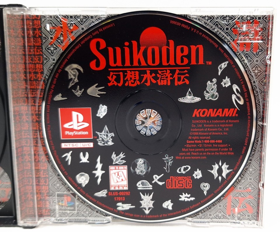 Suikoden (Sony PlayStation 1 PS1, 1996) With Original Purchase Receipt ...