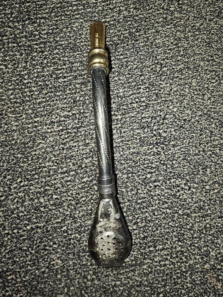 Antique Bombilla Yerba Mate Tea Straw 18K Gold Silver Industria ...