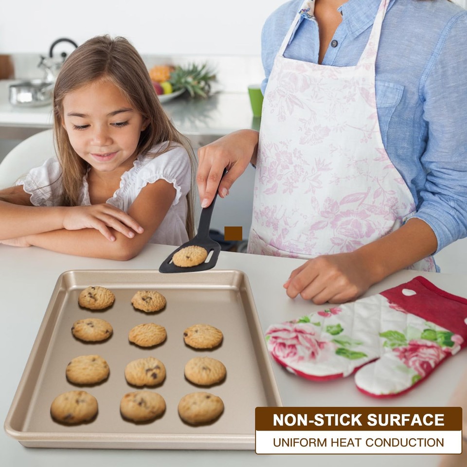Baking Sheet Pan Set of 3, Commercial Cookie Sheets for Baking ...