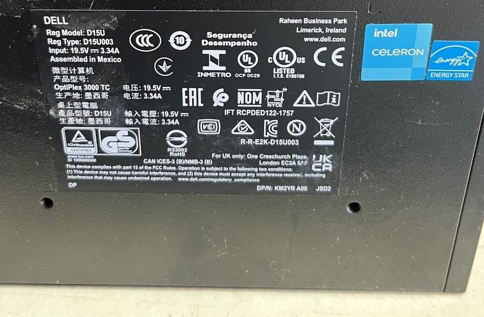 D15U Dell OptiPlex 3000 Thin Client, 16GB RAM, 29GB eMMC W/ AC Adapter ...