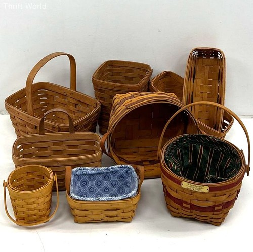 Vintage Longaberger Basket Lot 9 Handwoven Dresden Ohio USA Christmas ...