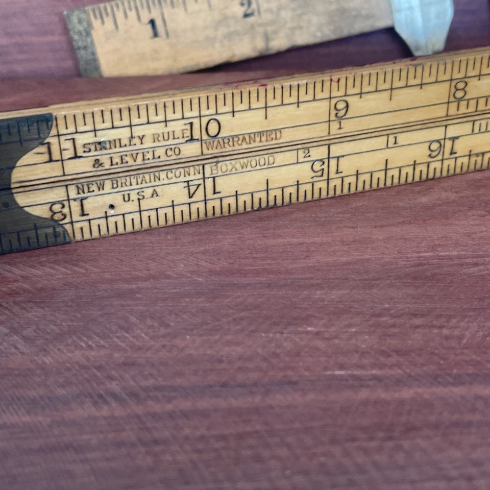 Vintage STANLEY No. 136 & 136 1/2 Boxwood & Brass Rule & No53 Rule | eBay