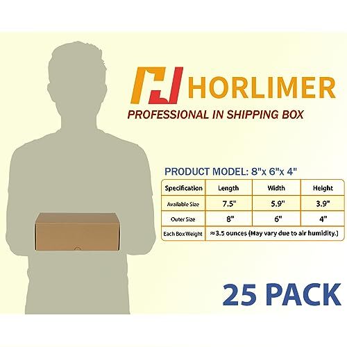 8x6x4 inches Shipping Boxes Set of 25 Brown Corrugated Cardboard Box ...