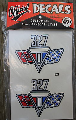 NOS Vintage Chevrolet Chevy 327 Logo #621 Official Decals by Wallfrin ...