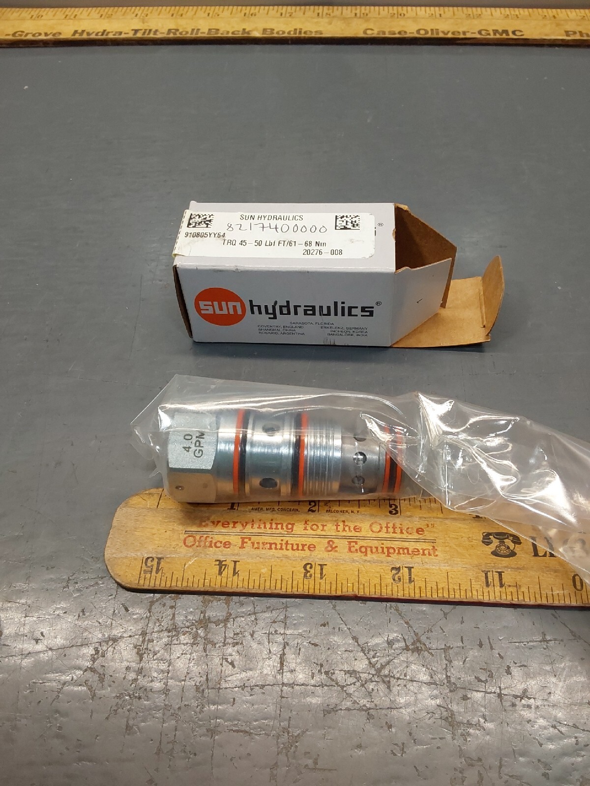 NOS Sun Hydraulics 910805YY64 Check Valve Assembly. Gillig Bus 82-17400 ...