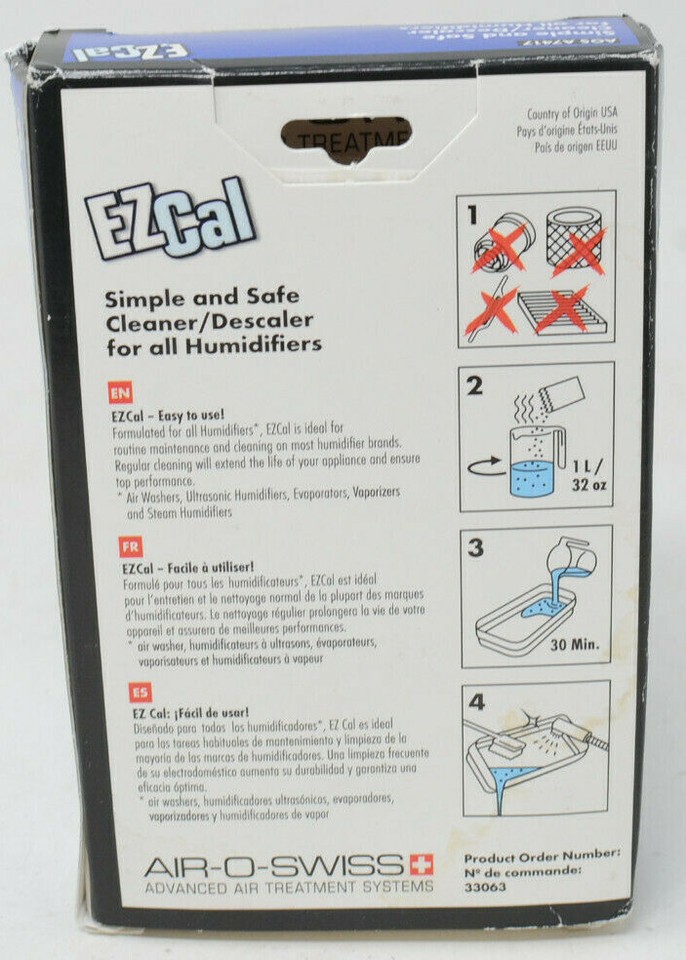 BONECO Air-O-Swiss EZ Cal 3 oz. Humidifier Cleaner and Descaler AOS ...