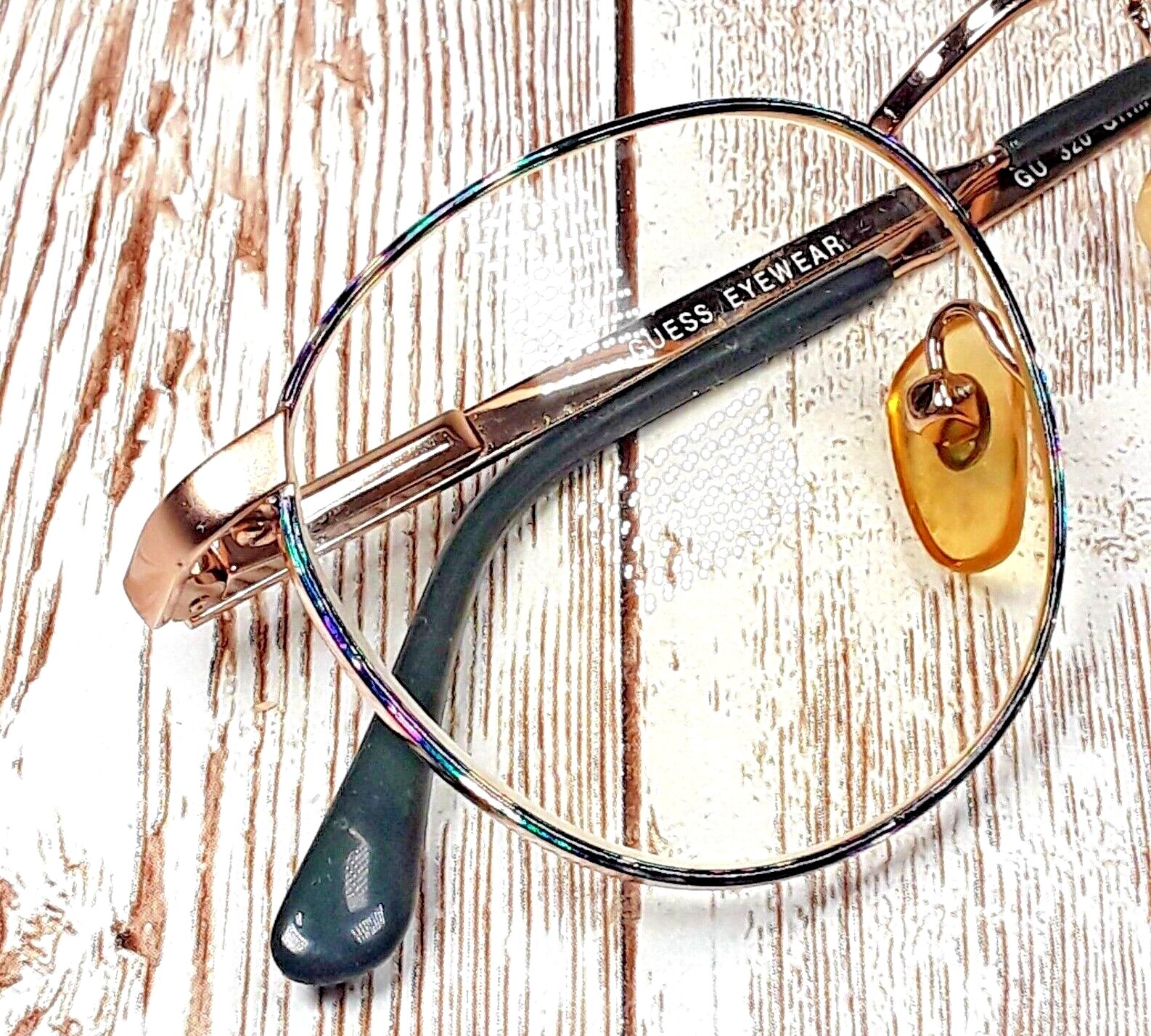 Guess Round Green Gold-Toned Metal Eyeglasses FRAMES ONLY GU 320 GRM 44 ...