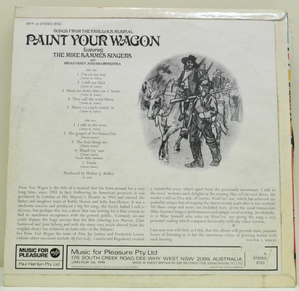 Mike Sammes Singers, Brian Fahey And His Orchestra, Paint Your Wagon ...