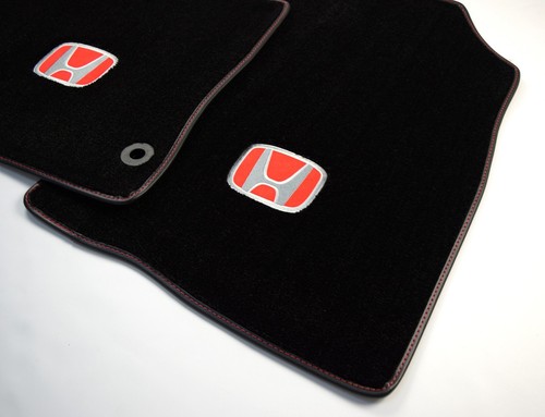 Honda Civic Coupe Floor Mats 2PC Black with Red Honda Logos Premium ...