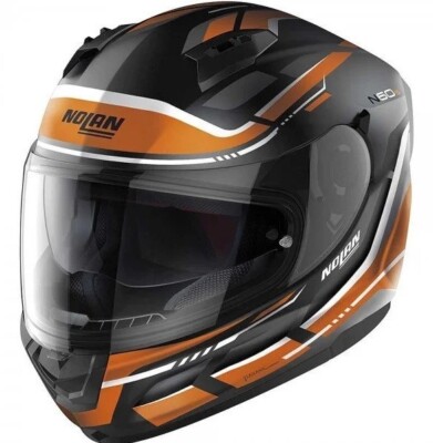 Nolan N60.6 Lancer Full Face Helmet Black White Orange Size S | eBay