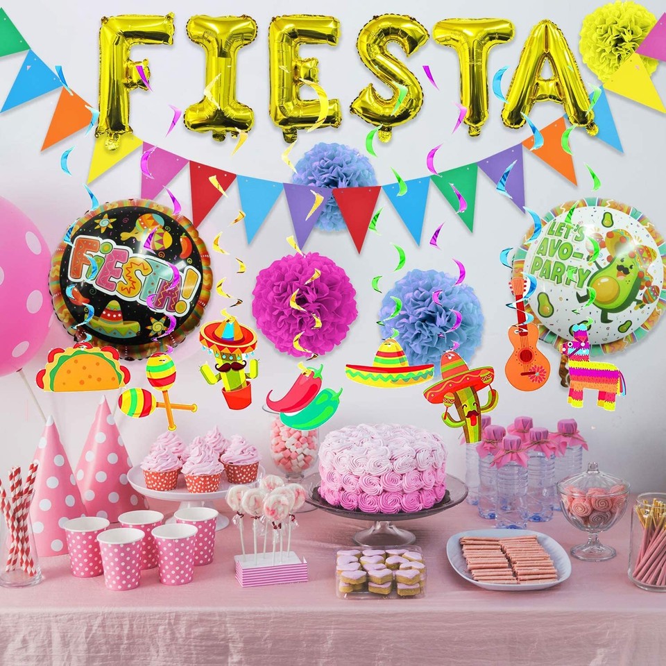 32PCS Mexican Fiesta Hanging Swirls Taco Party Cinco de Mayo ...