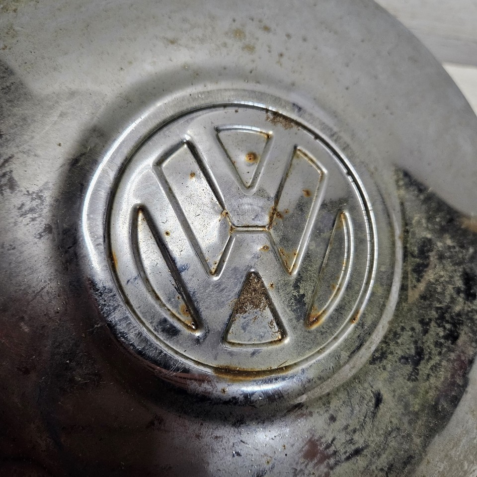 Set of 4 Chrome VW Volkswagen Hubcaps Vintage Beetle Ghia Bus 60s 70s ...