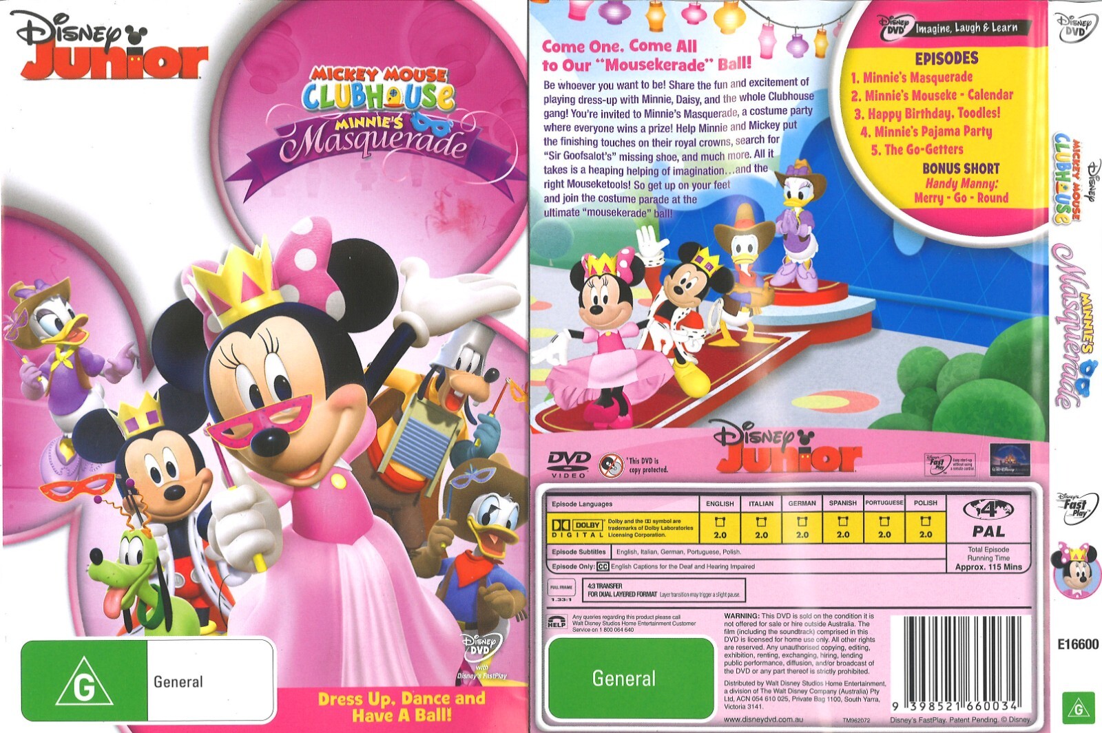 Mickey Mouse Clubhouse - Minnie's Masquerade (DVD, 2010) for sale ...