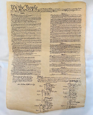 US Constitution Replica on Antiqued Parchment Paper Historical ...