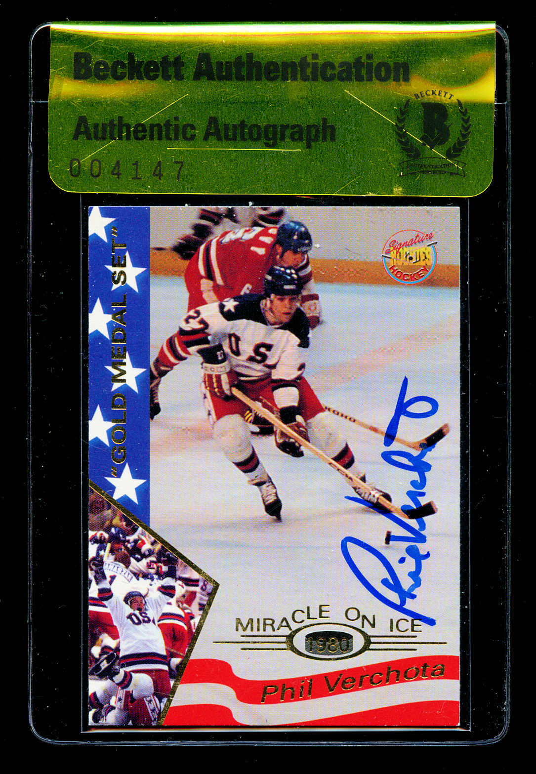 Phil Verchota #37 signed autograph Miracle on Ice 1980 Olympic Hockey ...