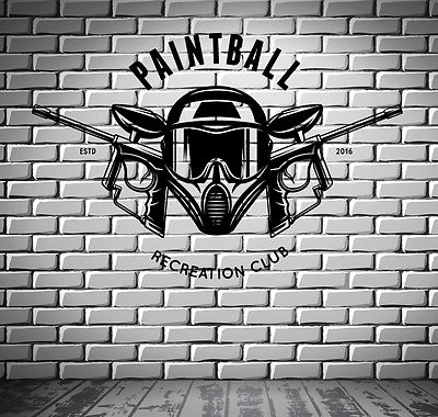 Wall Vinyl Decal Sports Game Mask Paintball Signboard Recreational Club ...