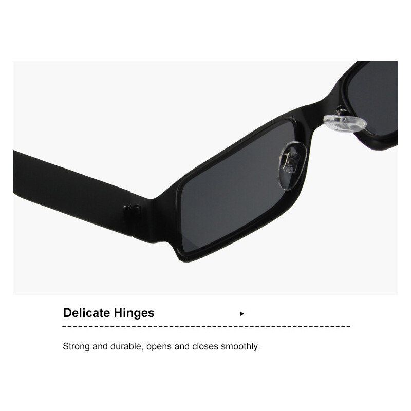 Trendy Rectangle Sunglasses for Women Men Retro Small Square Metal ...