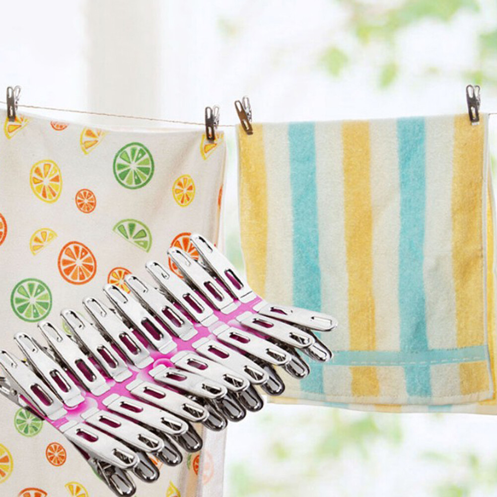 20pcs Super Strong Stainless Steel Clothes Pegs Washing Line Laundry ...