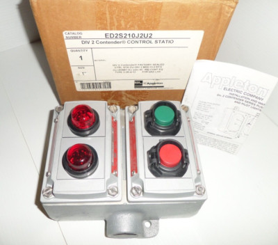 APPLETON ED2S210J2U2 EXPLOSION PROOF START/STOP PUSH BUTTON W/LED PILOT ...