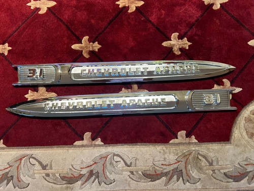 1959 Chevy 3100 Apache Truck Fender Emblems GM # 3753097 & 3753098 | OE ...
