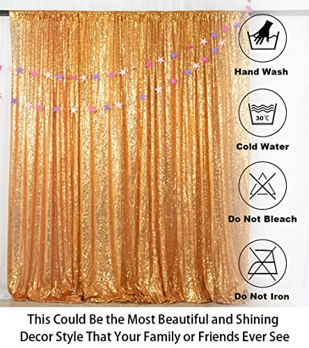 Sequin Backdrop Curtain Gold 4FTX6FT Sequence Fabric Backdrop Studio ...