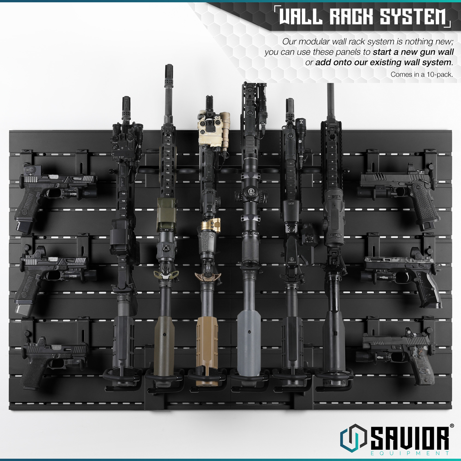 Savior Wall Rack System Slatwall Only DIY Kit Rifle Pistol Firearm ...