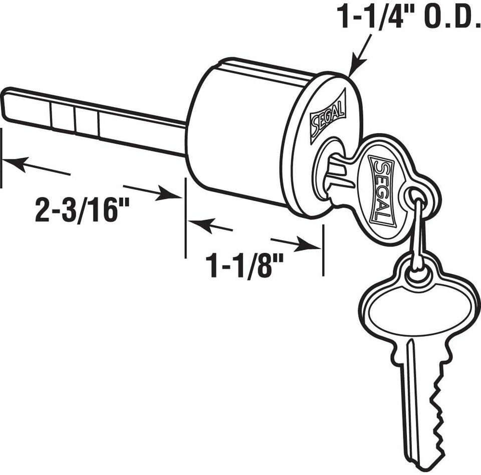 Segal Prime-Line Products SE-70003 Brass Key Lock Cylinder, Chrome ...