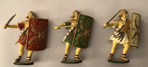 Lot Of 3, Valiant 54mm Hand Painted Miniatures Metal Roman Legionary ...